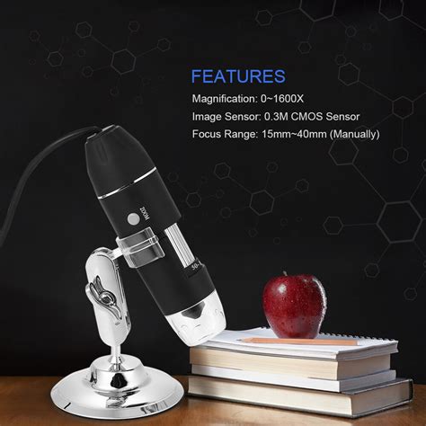 Usb Microscope Adjustable 1000x 1600x 8 Led Digita Grandado