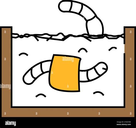 Worms In Ground Icon Color Illustration Stock Vector Image And Art Alamy