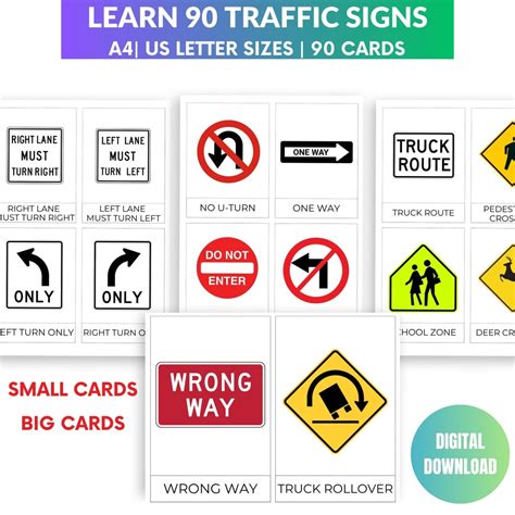 Usa Traffic Signs Learning Flashcards Road Test Signs Printable Dmv