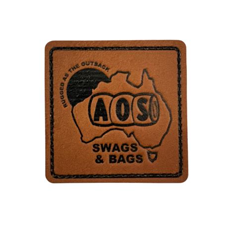 Aos Leather Patch With Touch Tape Logo Badge Aussie Outback Supplies