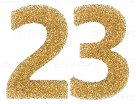 Number 23 Golden Glitter 46599296 Png