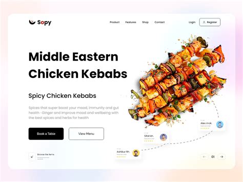 Food Store Web Header Glassmorphism UI Design Behance