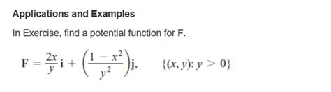 Solved In Exercise Find A Potential Function For F F
