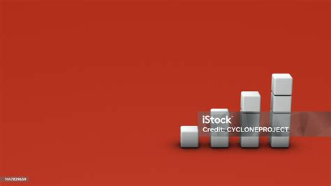 Stacked White Blocks Upward Sloping Graph Metaphor Of Rising And