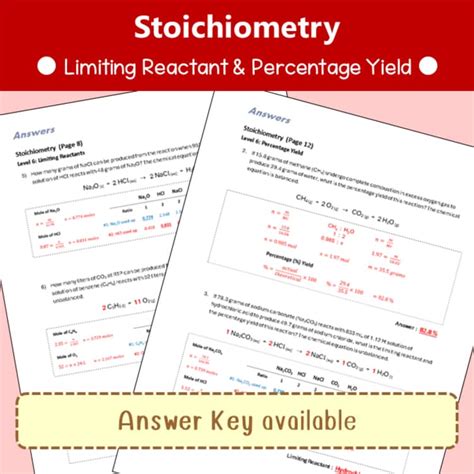 Stoichiometry Limiting Reactants And Percentage Yield Liters At Rtp