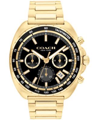 Coach Mens Charter Gold Tone Stainless Steel Bracelet Watch 445mm
