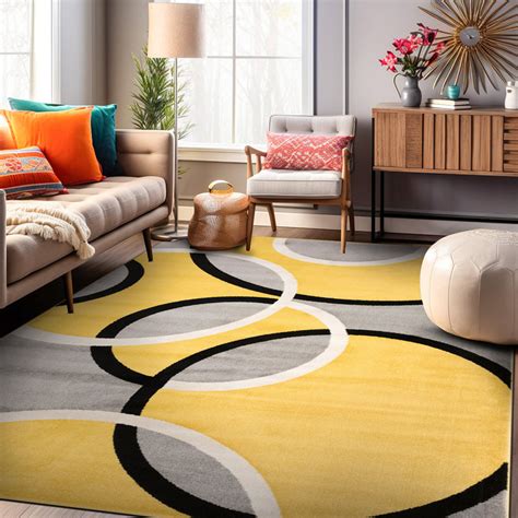 Wade Logan® Doucet Geometric Yellowgrayblack Area Rug And Reviews Wayfair