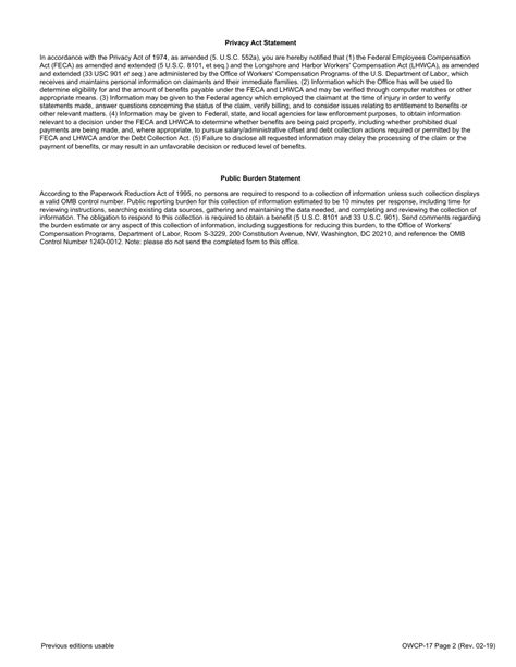 Form Owcp 17 Fill Out Sign Online And Download Fillable Pdf