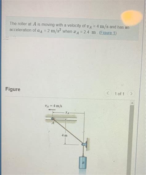 Solved The Roller At A Is Moving With A Velocity Of Va 4