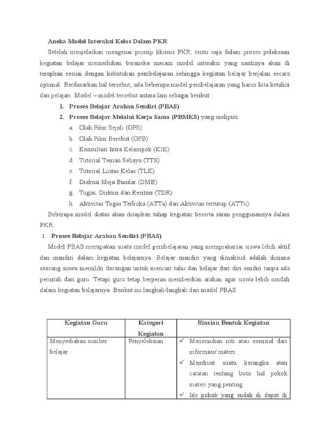 Aneka Model Pkr Pdf Karier And Perkembangan Pengembangan Diri