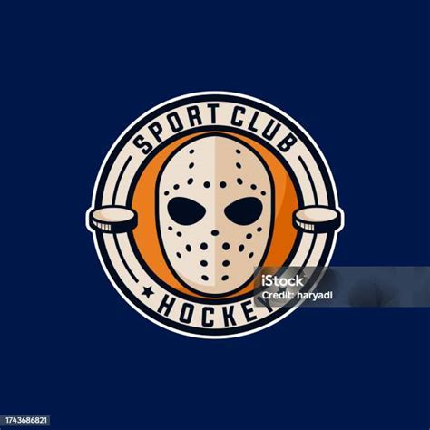 하키 스포츠 벡터 그래픽 템플릿입니다 배지 엠블럼 스타일의 그림으로 된 아이스 스포츠 토너먼트 Championship에 대한 스톡 벡터 아트 및 기타 이미지 Istock