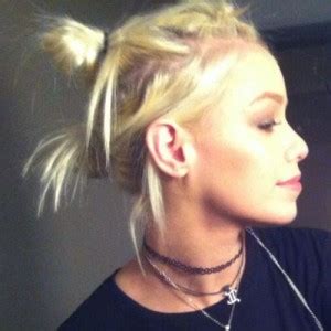 Jenna Mcdougall Straight Platinum Blonde Messy Multiple Buns Hairstyle