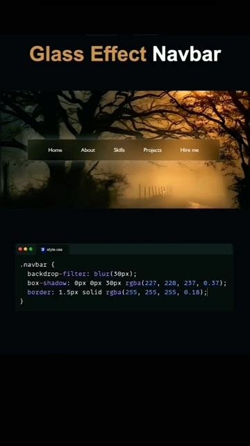 glass effect navbar css coding youtube