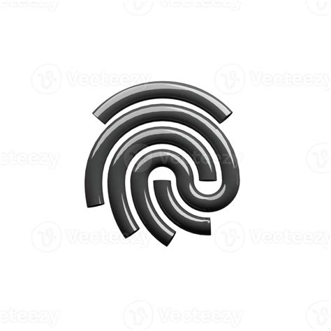Black Fingerprint Icon 3d Render 52509893 Png