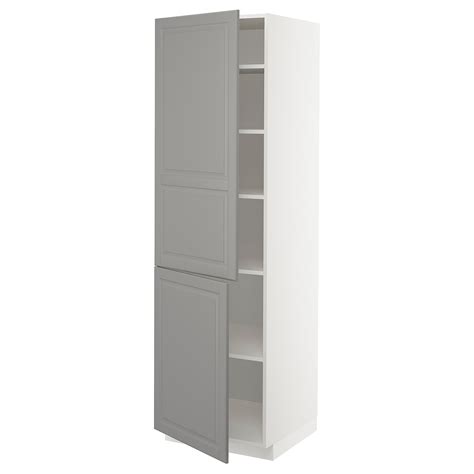 Metod Hoge Kast Met Planken2 Deuren Witbodbyn Grijs Ikea