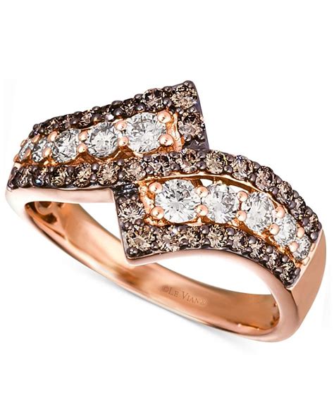 Le Vian Chocolate Diamond And Nude Diamond Bypass Ring 1 Ct Tw In
