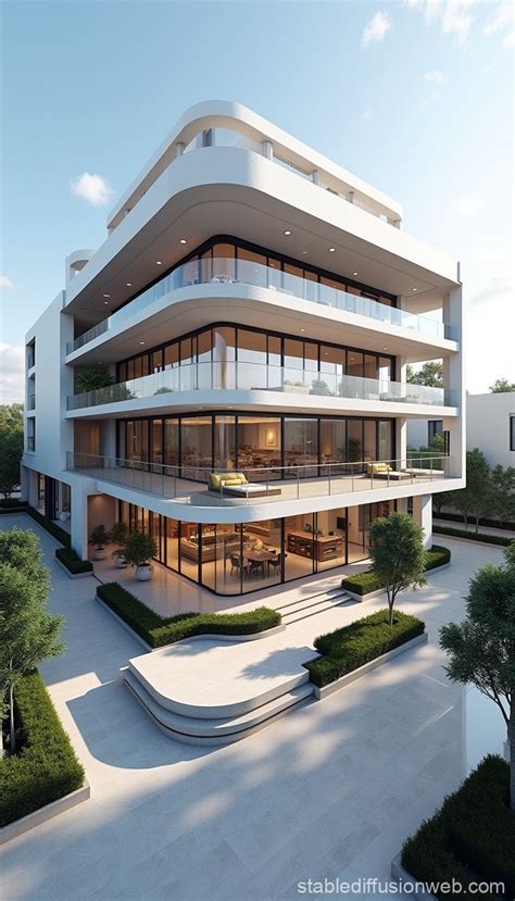 Modern Commercial Building In A U Shaped Plaza Stable Diffusion 在线 Modern Commercial Building In A U Shaped Plaza Stable Diffusion 在线