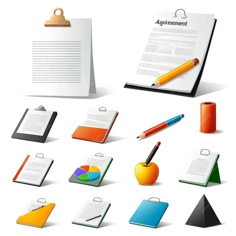 Assignment Vector Set White Background Isolated A High Quality Premium Ai Generated Vector