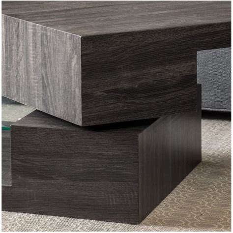Best Buy Noble House Edgefield Rectangular Modern Wood Rotatable Coffee Table Black 295921