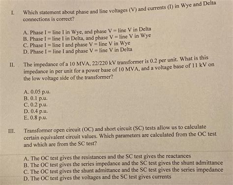 Solved A Phase I Line I In Wye And Phase V Line V In
