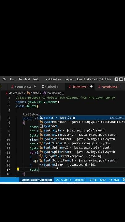Java Program To Delete The Nth Element From The Given Array Java Java Coding Youtube