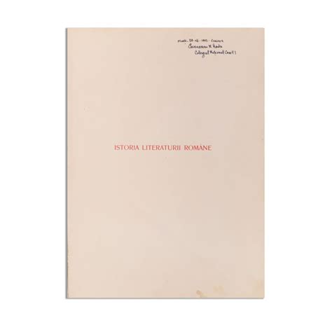 George Călinescu Istoria Literaturii Române 1941