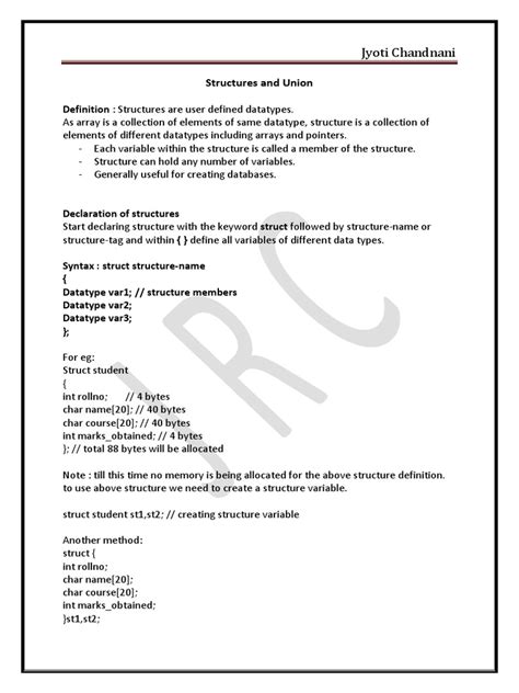 C Structures And Files Pdf