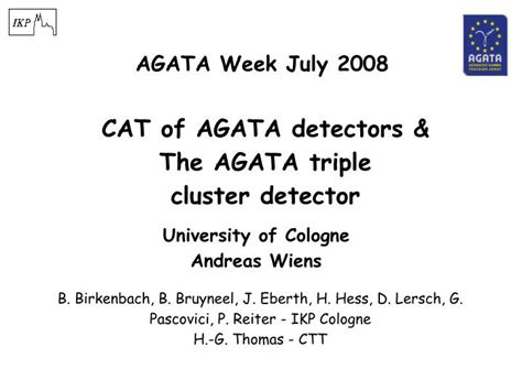 Ppt Cat Of Agata Detectors And The Agata Triple Cluster Detector Powerpoint Presentation Id