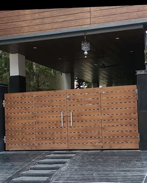 Natural Wooden Hpl Gate Cladding Thickness 6 Mm At ₹ 200 Sq Ft In Rangareddy