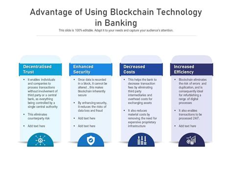 Advantage Of Using Blockchain Technology In Banking Presentation