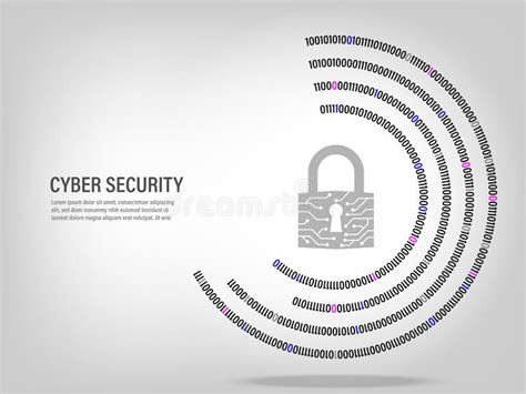 Cyber Security Concept On Digital White Background Stock Vector Illustration Of Icon