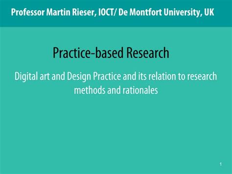 Practice Based Research Ppt