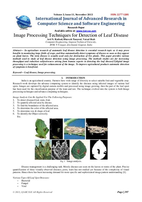 Pdf Image Processing Techniques For Detection Of Leaf Disease