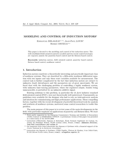 modeling and control of induction motors pdf