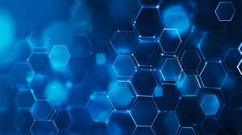 Complex Hexagonal Patterns In Varying Shades Of Blue Create A Dynamic