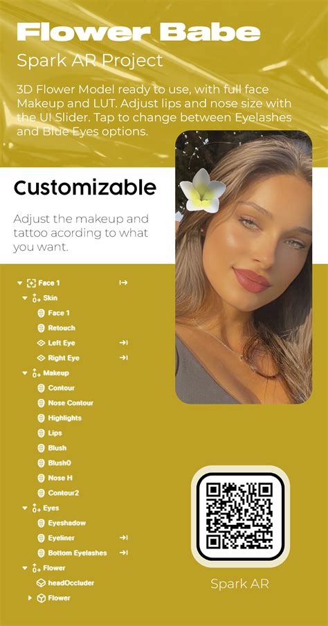 Viral Flower Babe 3d Flower Model Full Face Makeup