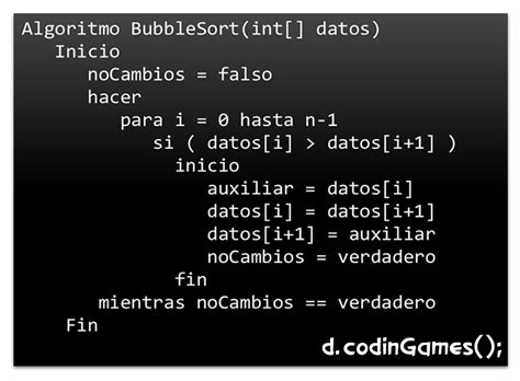 Ordenamiento De Datos Por El Método Burbuja Dcodingames