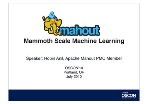Oscon Apache Mahout Mammoth Scale Machine Learning Pdf
