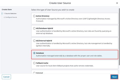 Database Authentication Ignition User Manual