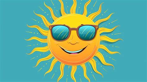 Premium Photo Smiling Sun Wearing Sunglasses