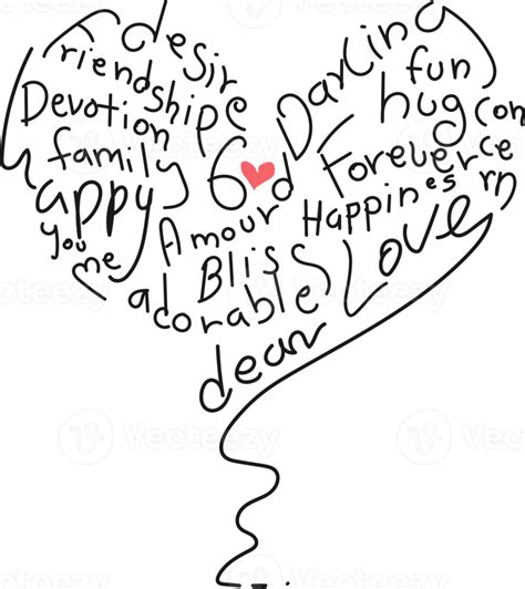 Heart Words Line Art 13869587 Png