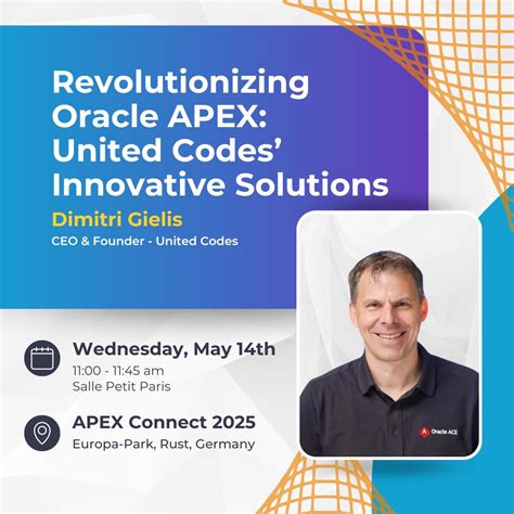 Oracleapex Innovation Enterprisetools Datavisualization Apexconn25 United Codes