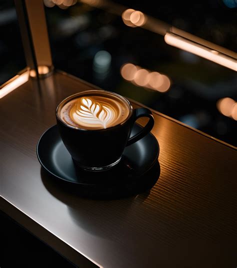 Elegant Latte Art In A Dark Coffee Shop Free Download Ai Scribbles