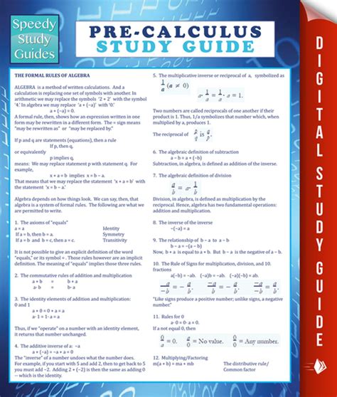 Pre Calculus Cheat Sheet