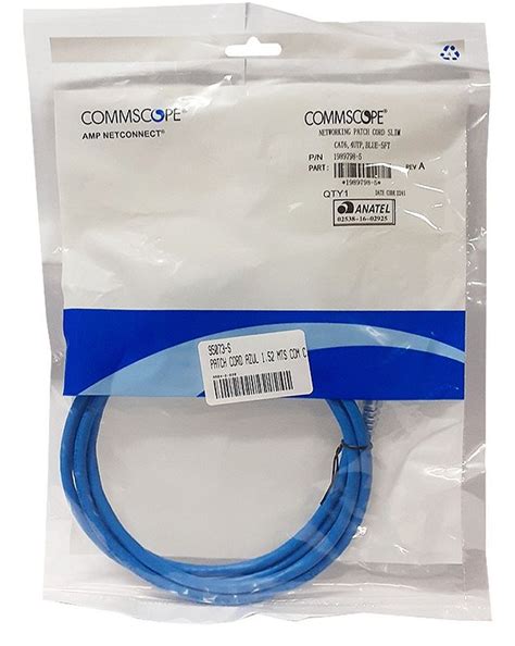 Patch Cord Commscope Amp Netconnect Cat6 Slim 152 Mts Azul Monster