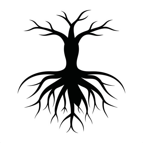 Black Silhouette Of Root System 53505268 Vector Art At Vecteezy