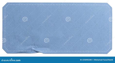 Blue Rectangular Paper Sticker Label Isolated On White Background Stock