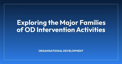 Exploring The Major Families Of Od Intervention Activities • Csr Education