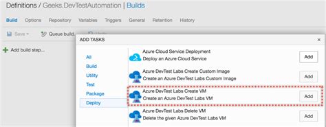 Visual Studio Geeks Deploying A New Vm In An Existing Azuredevtestlab