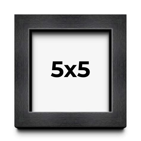 5x5 Frame Black Charcoal Grey Wood Textured Picture Frame 075 Inch